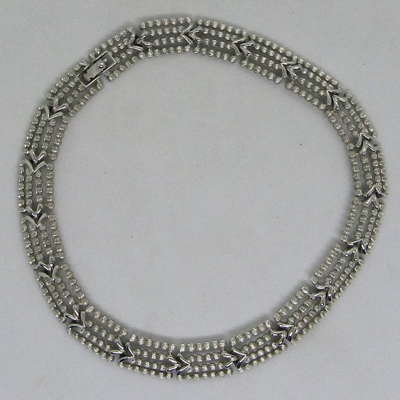 Monet | Jewelry | Womans Vintage Monet Silver Link Panel Choker ...